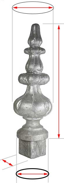 Aluminium Post Capital 50x50 mm